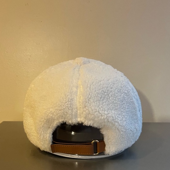 Accessories | Shearling L Cap Whiteblack With Velcro Strap | Poshmark